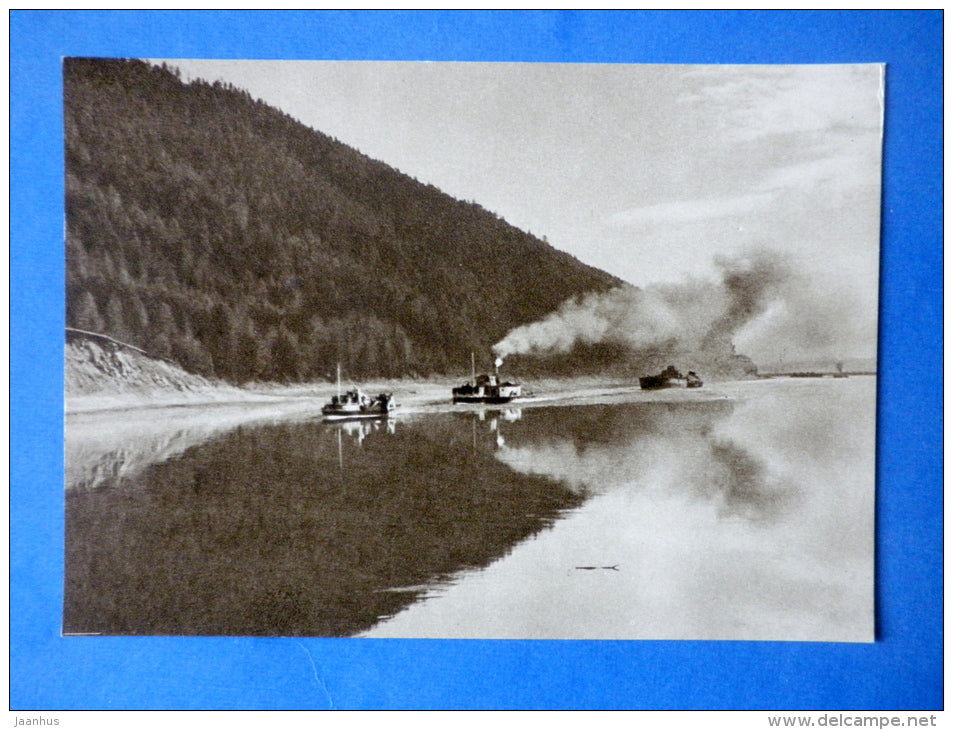 Lena river - boats - Yakutia - Yakut ASSR - 1963 - Russia USSR - unuse ...